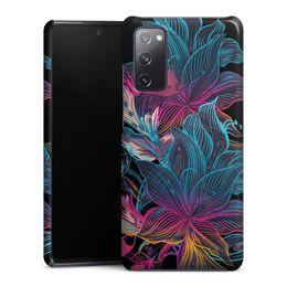 DeinDesign Galaxy S20 FE Handy Premium Case Smartphone Handyh&uuml;lle Schutzh&uuml;lle gl&auml;nzend Neon Colourful Flowers Premium Case
