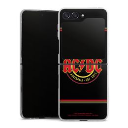 DeinDesign Galaxy Z Flip 5 Handy Hard Case Schutzh&uuml;lle transparent Smartphone Handy H&uuml;lle Acdc Logo Merchandise Hard Case