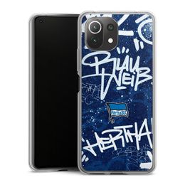 DeinDesign Xiaomi Mi 11 Lite 5G NE Handy Silikon H&uuml;lle Case transparent Handyh&uuml;lle Hertha Bsc Official Licensed Product Graffiti Silikon Case