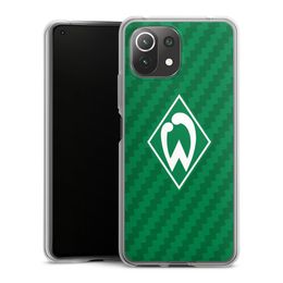 DeinDesign Xiaomi Mi 11 Lite 5G NE Handy Silikon H&uuml;lle Case transparent Handyh&uuml;lle Carbon Official Licensed Product Sv Werder Bremen Silikon Case