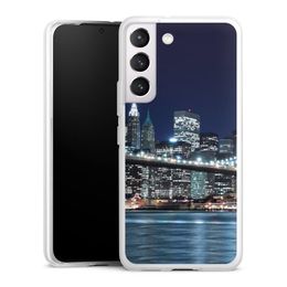 DeinDesign Galaxy S22 Handy Silikon H&uuml;lle Case transparent Handyh&uuml;lle Usa Brooklyn Bridge New York Silikon Case