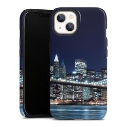 DeinDesign iPhone 13 Handy Panzer Handyh&uuml;lle robuste Outdoor H&uuml;lle Schutzh&uuml;lle gl&auml;nzend Usa Brooklyn Bridge New York Tough Case