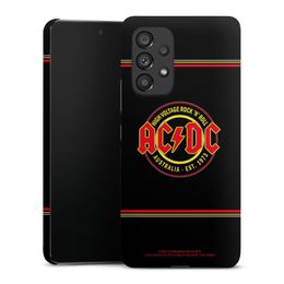 DeinDesign Galaxy A53 5G Handy Premium Case Smartphone Handyh&uuml;lle Schutzh&uuml;lle gl&auml;nzend Acdc Logo Merchandise Premium Case
