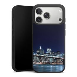 DeinDesign iPhone 17 Pro Max Handy Premium Silikon H&uuml;lle Handyh&uuml;lle schwarz Case Usa Brooklyn Bridge New York Silikon Premium Case