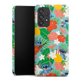 DeinDesign Galaxy A33 5G Handy Premium Case Smartphone Handyh&uuml;lle Schutzh&uuml;lle gl&auml;nzend Lilo & Stitch Disney Movie Premium Case