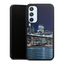 DeinDesign Galaxy A54 5G Handy Gallery Case Handyh&uuml;lle 9H Geh&auml;rtetes Glas R&uuml;ckseite H&uuml;lle Usa Brooklyn Bridge New York Gallery Case