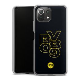 DeinDesign Xiaomi Mi 11 Lite 5G NE Handy Silikon H&uuml;lle Case transparent Handyh&uuml;lle Official Licensed Product Lettering Bvb Silikon Case