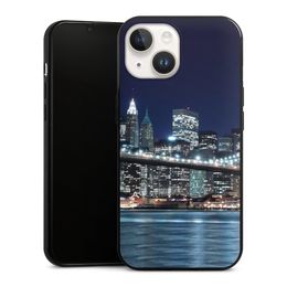 DeinDesign iPhone 14 Handy Slim Case extra d&uuml;nn Silikon Handyh&uuml;lle schwarz H&uuml;lle Usa Brooklyn Bridge New York Silikon Slim Case