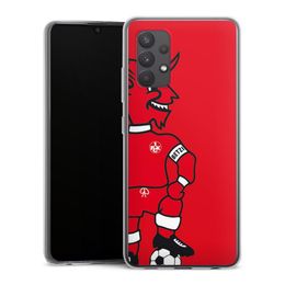 DeinDesign Galaxy A32 4G Handy Silikon H&uuml;lle Case transparent Handyh&uuml;lle 1. Fc Kaiserslautern Official Licensed Product Soccer Silikon Case