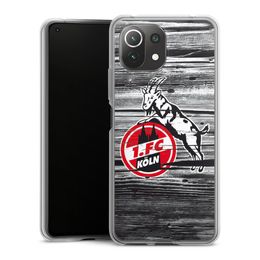 DeinDesign Xiaomi Mi 11 Lite 5G NE Handy Silikon H&uuml;lle Case transparent Handyh&uuml;lle 1. Fc K&ouml;ln Official Licensed Product Wooden Look Silikon Case
