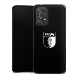 DeinDesign Galaxy A52s 5G Handy Slim Case extra d&uuml;nn Silikon Handyh&uuml;lle schwarz H&uuml;lle Logo Official Licensed Product Fc Augsburg Silikon Slim Case