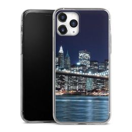 DeinDesign iPhone 11 Pro Handy Slim Case Silikon Handyh&uuml;lle transparent H&uuml;lle extra d&uuml;nn New York Usa Brooklyn Bridge Silikon Slim Case