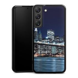 DeinDesign Galaxy S22 Handy Slim Case extra d&uuml;nn Silikon Handyh&uuml;lle schwarz H&uuml;lle Usa Brooklyn Bridge New York Silikon Slim Case