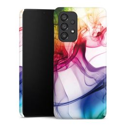 DeinDesign Galaxy A33 5G Handy Premium Case Smartphone Handyh&uuml;lle Schutzh&uuml;lle gl&auml;nzend Colour Water Rainbow Premium Case