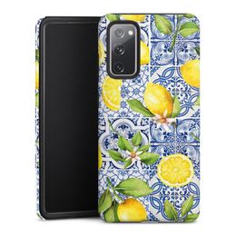 DeinDesign Galaxy S20 FE Handy Panzer Handyh&uuml;lle robuste Outdoor H&uuml;lle Schutzh&uuml;lle matt Lemon Greece Muster Tough Case