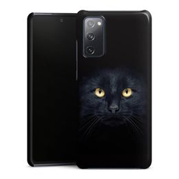 DeinDesign Galaxy S20 FE Handy Premium Case Smartphone Handyh&uuml;lle Schutzh&uuml;lle gl&auml;nzend Eye Cat Black Premium Case