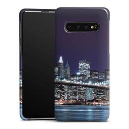 DeinDesign Galaxy S10 Handy Premium Case Smartphone Handyh&uuml;lle Schutzh&uuml;lle gl&auml;nzend Usa Brooklyn Bridge New York Premium Case
