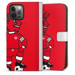 DeinDesign iPhone 12 Pro Max Handy Klapph&uuml;lle Handyh&uuml;lle aus Kunst Leder wei&szlig; Flip Case 1. Fc Kaiserslautern Official Licensed Product Soccer Sideflip mit Lasche