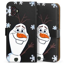 DeinDesign Galaxy XCover 6 Pro Handy Klapph&uuml;lle Handyh&uuml;lle aus Kunst Leder schwarz Flip Case Disney Frozen Olaf Frozen 2 Sideflip mit langer Lasche