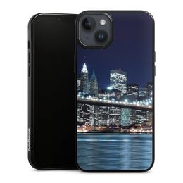 DeinDesign iPhone 14 Plus Handy Silikon H&uuml;lle Case schwarz Handyh&uuml;lle Usa Brooklyn Bridge New York