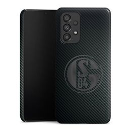 DeinDesign Galaxy A33 5G Handy Premium Case Smartphone Handyh&uuml;lle Schutzh&uuml;lle gl&auml;nzend Metallic Look Carbon Fc Schalke 04 Premium Case