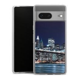 DeinDesign Google Pixel 7 Handy Silikon H&uuml;lle Case transparent Handyh&uuml;lle Usa Brooklyn Bridge New York Silikon Case