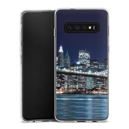 DeinDesign Galaxy S10 Plus Handy Silikon H&uuml;lle Case transparent Handyh&uuml;lle Usa Brooklyn Bridge New York Silikon Case