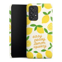 DeinDesign Galaxy A33 5G Handy Premium Case Smartphone Handyh&uuml;lle Schutzh&uuml;lle gl&auml;nzend Spruch Lemon Statement Premium Case