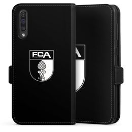 DeinDesign Galaxy A50 Handy Klapph&uuml;lle Handyh&uuml;lle aus Kunst Leder schwarz Flip Case Logo Official Licensed Product Fc Augsburg Sideflip mit Lasche