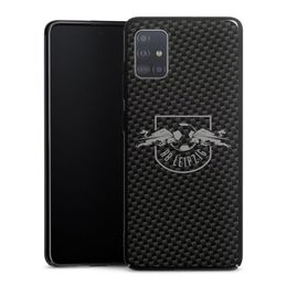 DeinDesign Galaxy A51 Handy Hard Case Schutzh&uuml;lle schwarz Smartphone Backcover Rb Leipzig Carbon Metallic Look Hard Case