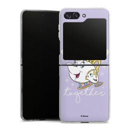 DeinDesign Galaxy Z Flip 5 Handy Hard Case Schutzh&uuml;lle transparent Smartphone Handy H&uuml;lle The Beauty And The Beast Tassilo Disney Hard Case