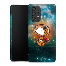 DeinDesign Galaxy A33 5G Handy Premium Case Smartphone Handyh&uuml;lle Schutzh&uuml;lle gl&auml;nzend Astronaut Snoopy Official Licensed Product Premium Case