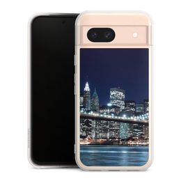 DeinDesign Google Pixel 8a Handy Silikon H&uuml;lle Case transparent Handyh&uuml;lle Usa Brooklyn Bridge New York Silikon Case