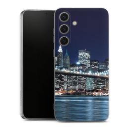 DeinDesign Galaxy S25+ Handy Silikon H&uuml;lle Case transparent Handyh&uuml;lle Usa Brooklyn Bridge New York Silikon Case