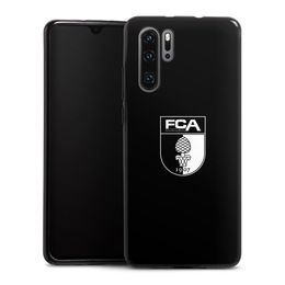DeinDesign Huawei P30 Pro Handy Silikon H&uuml;lle Case schwarz Handyh&uuml;lle Logo Official Licensed Product Fc Augsburg
