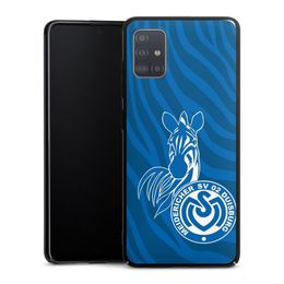 DeinDesign Galaxy A51 Handy Hard Case Schutzh&uuml;lle schwarz Smartphone Backcover Merchandise Msv Duisburg Zebra Hard Case