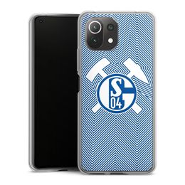 DeinDesign Xiaomi Mi 11 Lite 5G NE Handy Silikon H&uuml;lle Case transparent Handyh&uuml;lle Fc Schalke 04 Bundesliga Stripes Silikon Case