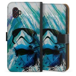 DeinDesign Galaxy XCover 6 Pro Handy Klapph&uuml;lle Handyh&uuml;lle aus Kunst Leder schwarz Flip Case Stormtrooper Star Wars Colourful Sideflip mit langer Lasche
