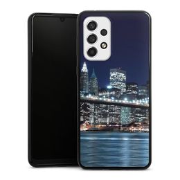 DeinDesign Galaxy A33 5G Handy Slim Case extra d&uuml;nn Silikon Handyh&uuml;lle schwarz H&uuml;lle Brooklyn Bridge Usa New York Silikon Slim Case