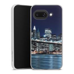 DeinDesign Google Pixel 9a Handy Slim Case Silikon Handyh&uuml;lle transparent H&uuml;lle extra d&uuml;nn Usa Brooklyn Bridge New York Silikon Slim Case