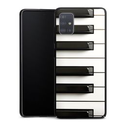 DeinDesign Galaxy A51 Handy Hard Case Schutzh&uuml;lle schwarz Smartphone Backcover Klavier Music Piano Hard Case