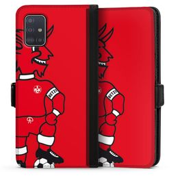 DeinDesign Galaxy A51 Handy Klapph&uuml;lle Handyh&uuml;lle aus Kunst Leder schwarz Flip Case 1. Fc Kaiserslautern Official Licensed Product Soccer Sideflip mit Lasche