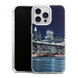 DeinDesign iPhone 13 Pro Handy Silikon H&uuml;lle Case transparent Handyh&uuml;lle Usa Brooklyn Bridge New York Silikon Case