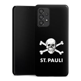 DeinDesign Galaxy A33 5G Handy Premium Case Smartphone Handyh&uuml;lle Schutzh&uuml;lle gl&auml;nzend Totenkopf Official Licensed Product Fc St. Pauli Premium Case