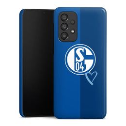 DeinDesign Galaxy A33 5G Handy Premium Case Smartphone Handyh&uuml;lle Schutzh&uuml;lle gl&auml;nzend Heart Schalke 04 Fc Schalke 04 Premium Case