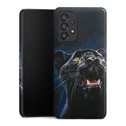DeinDesign Galaxy A33 5G Handy Premium Case Smartphone Handyh&uuml;lle Schutzh&uuml;lle gl&auml;nzend Panther Animals Jungle Premium Case