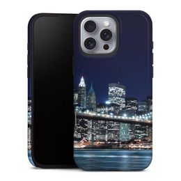 DeinDesign iPhone 16 Pro Max Handy Panzer Handyh&uuml;lle robuste Outdoor H&uuml;lle Schutzh&uuml;lle gl&auml;nzend Usa Brooklyn Bridge New York Tough Case