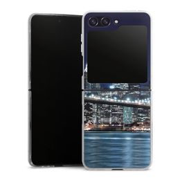 DeinDesign Galaxy Z Flip 5 Handy Hard Case Schutzh&uuml;lle transparent Smartphone Handy H&uuml;lle Brooklyn Bridge Usa New York Hard Case