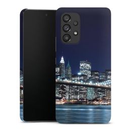 DeinDesign Galaxy A53 5G Handy Premium Case Smartphone Handyh&uuml;lle Schutzh&uuml;lle gl&auml;nzend Brooklyn Bridge Usa New York Premium Case
