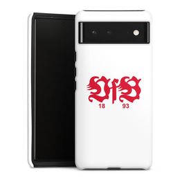 DeinDesign Google Pixel 6 Handy Panzer Handyh&uuml;lle robuste Outdoor H&uuml;lle Schutzh&uuml;lle matt Official Licensed Product Lettering Vfb Stuttgart Tough Case